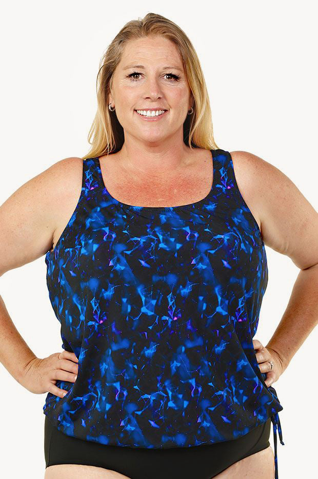 T.h.e. Swimwear Star Connection Tankini Separate Black/Blue | Swimwear ...
